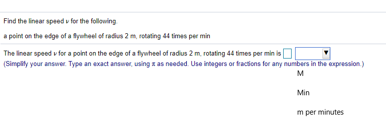 Solved Find the linear speed v for the following. a point on | Chegg.com