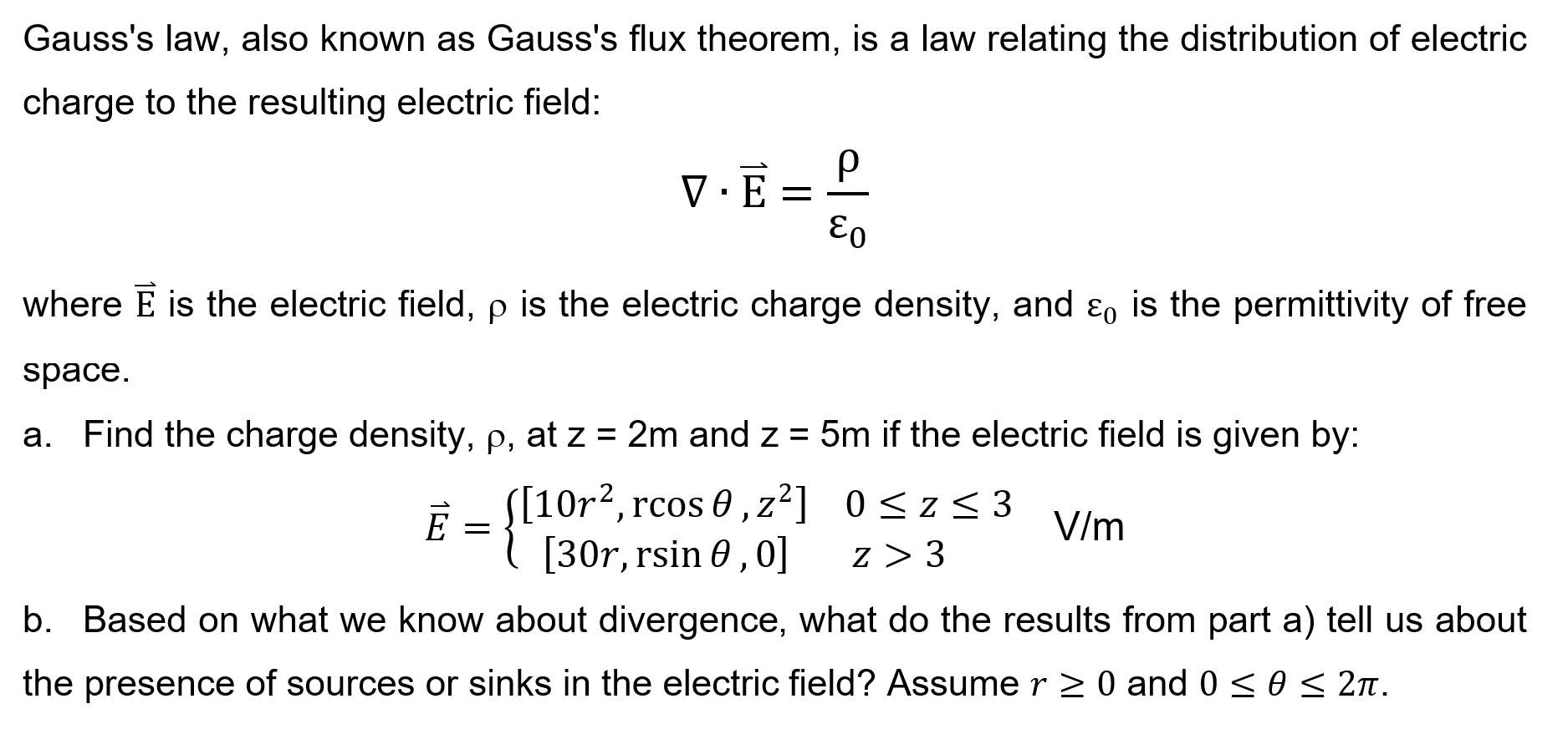 Solved Gauss's law, also known as Gauss's flux theorem, is a | Chegg.com