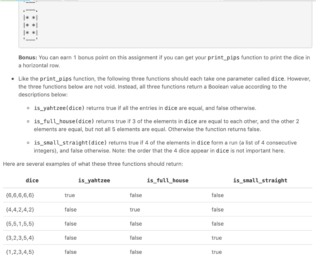 Solved Some Yahtzee functions Create a file called yahtzee.h | Chegg.com