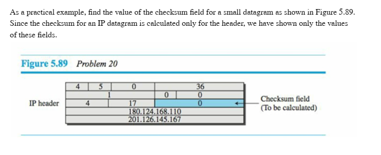 Solved As a practical example, find the value of the | Chegg.com