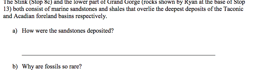 Solved The Stink (Stop 8c) and the lower part of Grand Gorge | Chegg.com