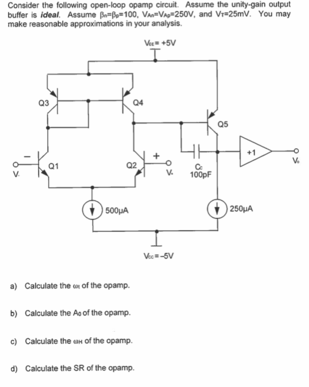 Consider the following open-loop opamp circuit. | Chegg.com