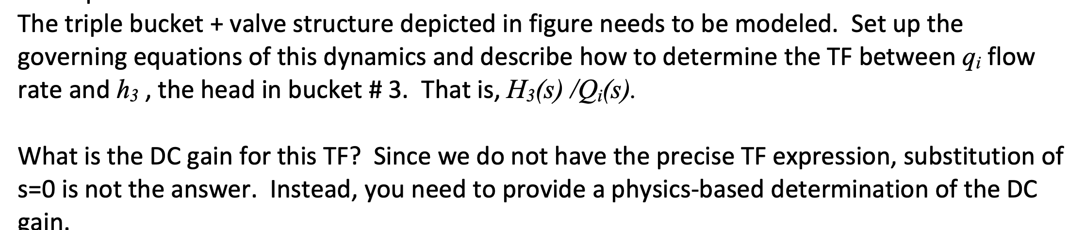 Solved The triple bucket + valve structure depicted in | Chegg.com