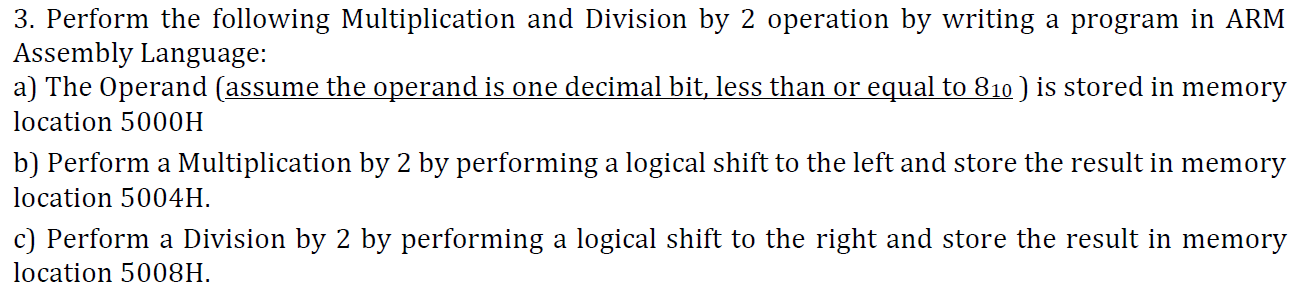 Solved 3. Perform the following Multiplication and Division | Chegg.com