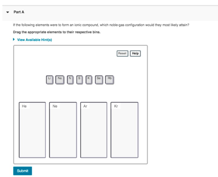 Solved If the following elements were to form an ionic | Chegg.com