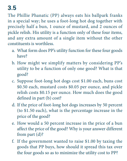 Solved 3.5 The Phillie Phanatic (PP) always eats his | Chegg.com