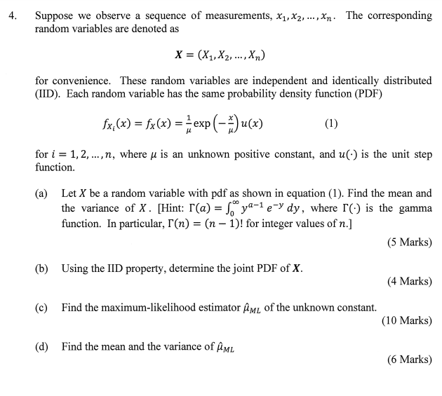 Suppose we observe a sequence of measurements, | Chegg.com