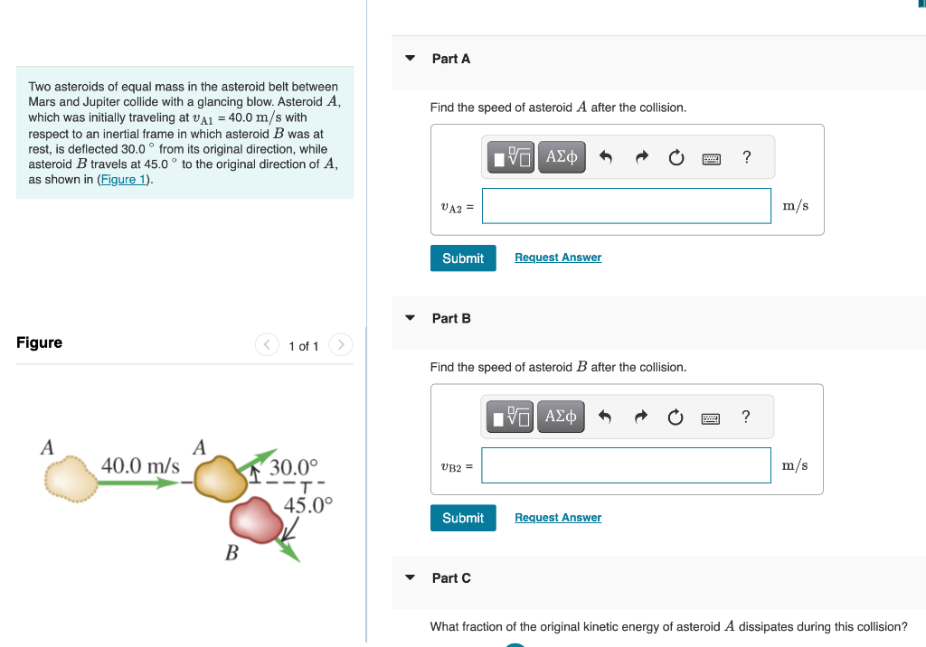 Solved Two asteroids of equal mass in the asteroid belt | Chegg.com
