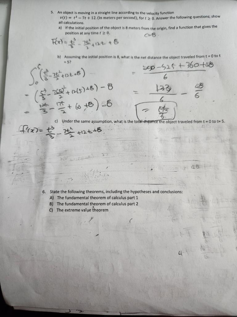 Solved 5. An object is moving in a straight line according | Chegg.com