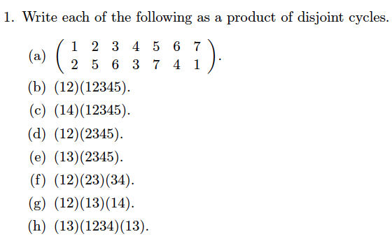 Solved 1. Write each of the following as a product of | Chegg.com
