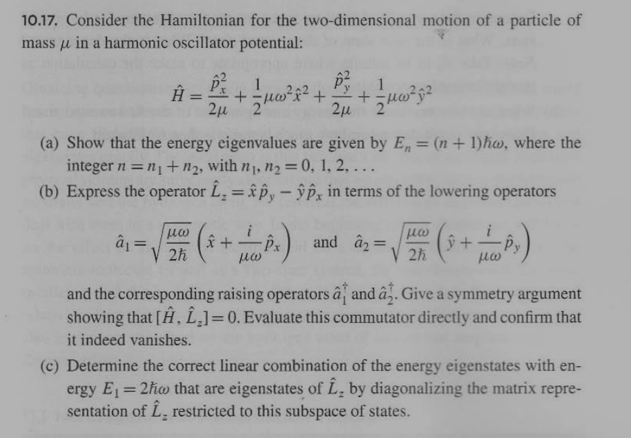 Solved 10 17 Consider The Hamiltonian For The