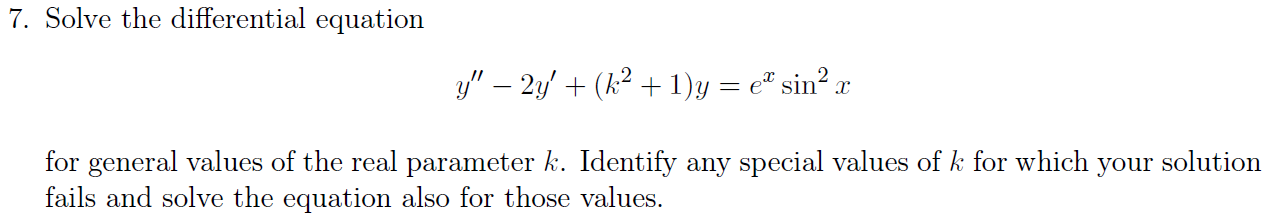 Solved 7. Solve the differential equation | Chegg.com