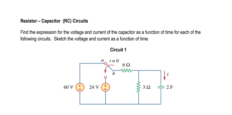 Solved Resistor - Capacitor (RC) Circuits Find the | Chegg.com