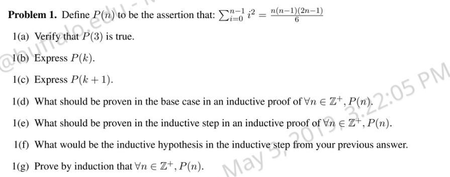 Solved Problem 1. Define P(n) to be the assertion that: n 0 | Chegg.com