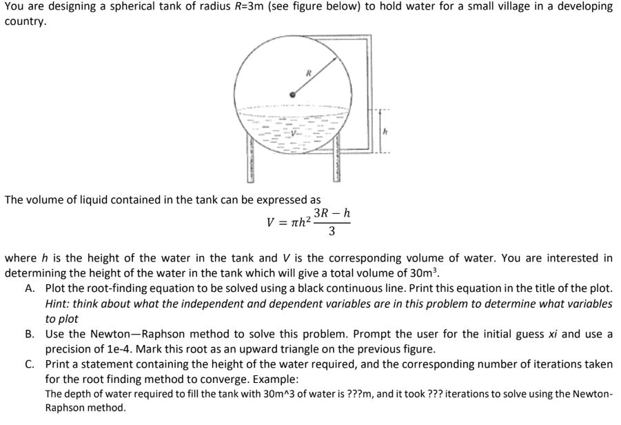 Solved You are designing a spherical tank of radius R=3m | Chegg.com
