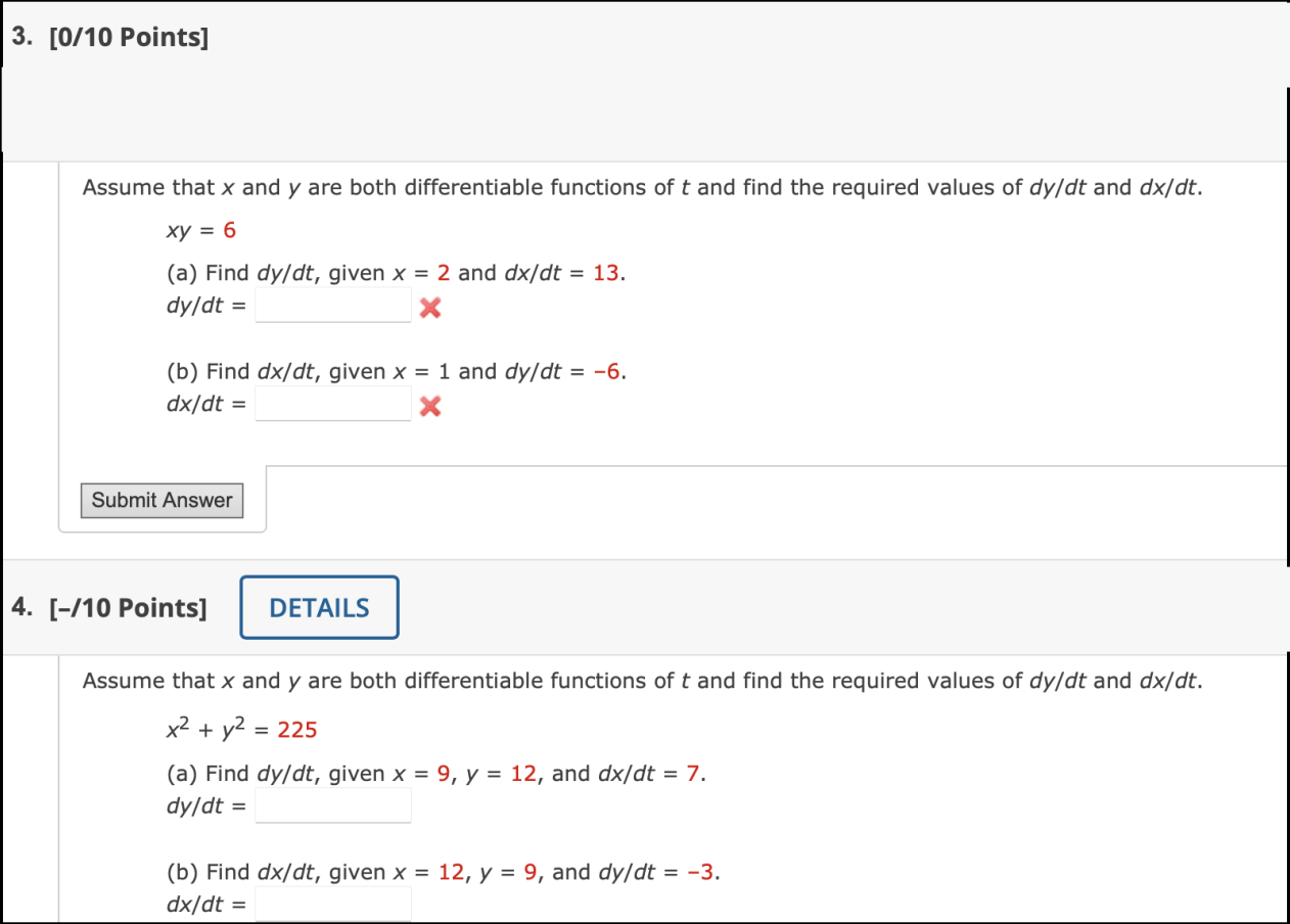 Solved 3. [0/10 Points] Assume that x and y are both | Chegg.com