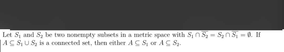 Solved Let S1 And S2 Be Two Nonempty Subsets In A Metric