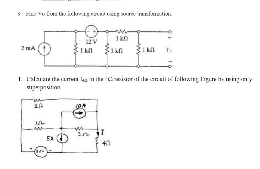 Solved 3. Find Vo from the following circuit using source | Chegg.com