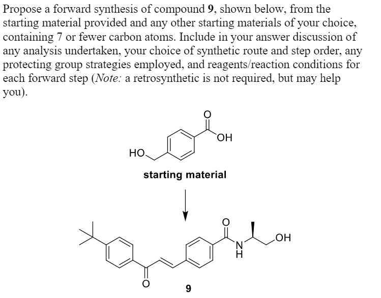 Solved Propose a forward synthesis of compound 9, shown | Chegg.com