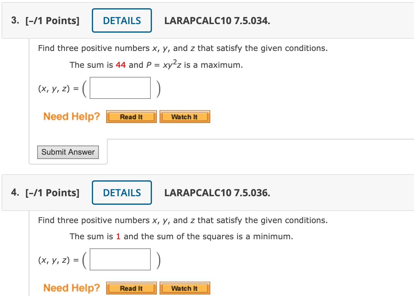 Solved 3. [-/1 Points] DETAILS LARAPCALC10 7.5.034. Find | Chegg.com