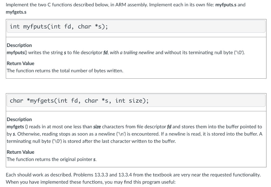Solved The program: /* checkGetsPuts.c * calls two assembly | Chegg.com