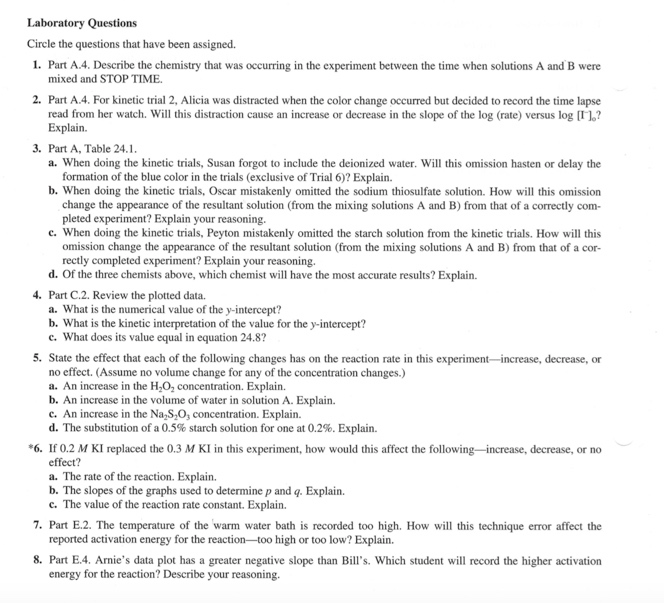 Solved Laboratory Questions Circle the questions that have | Chegg.com