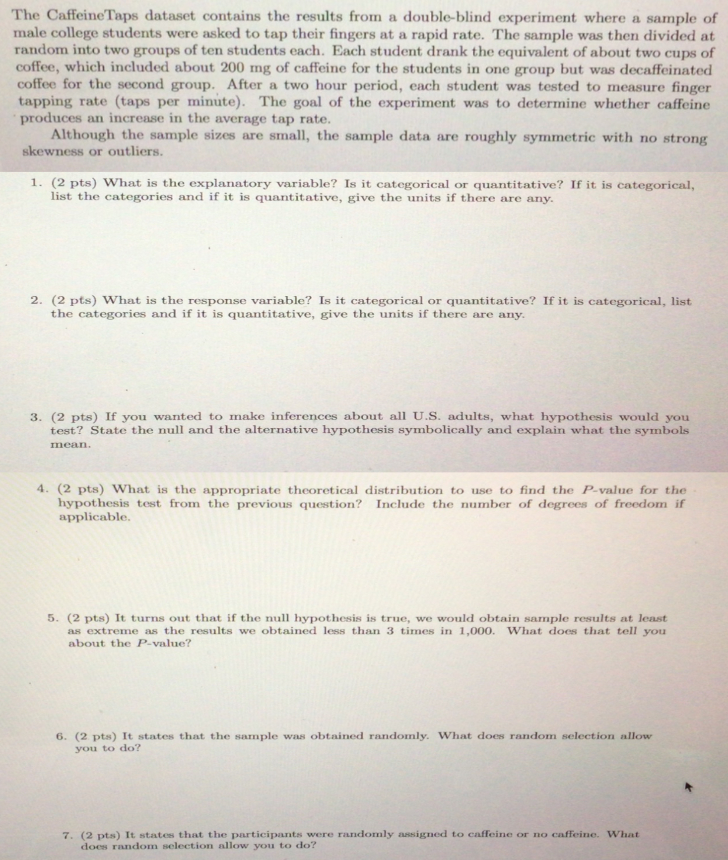 Solved 4. ( 2 ﻿pts) ﻿What is the appropriate theoretical | Chegg.com