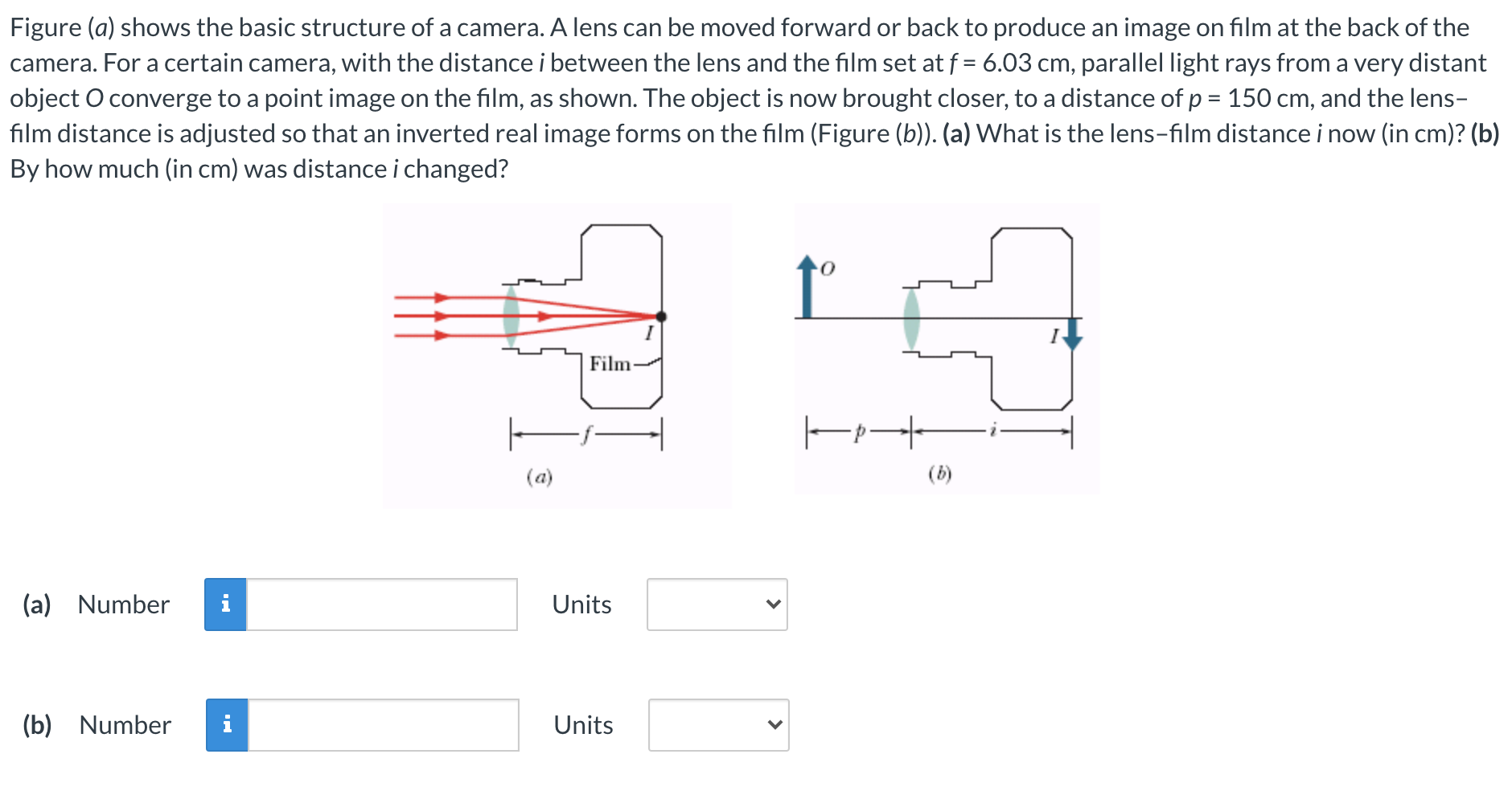 Solved Figure (a) shows the basic structure of a camera. A | Chegg.com