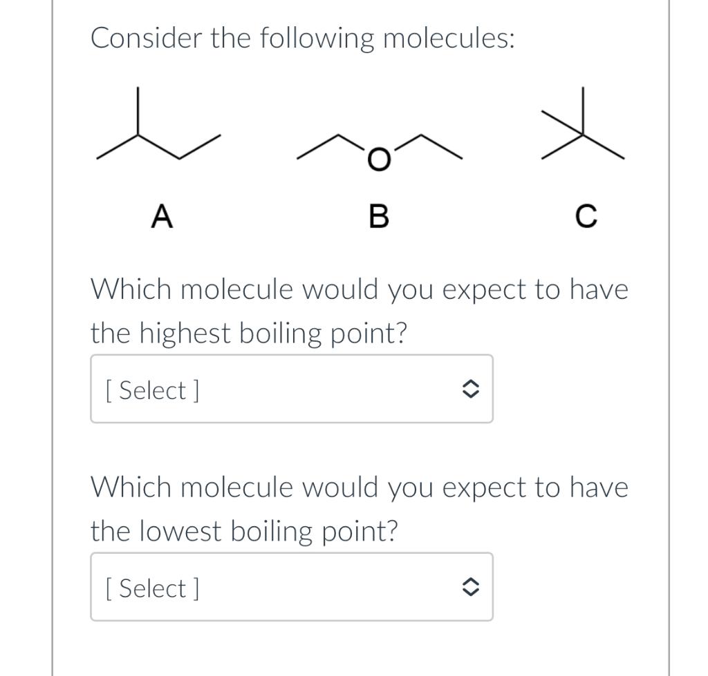 Solved Consider the following molecules: Which molecule | Chegg.com