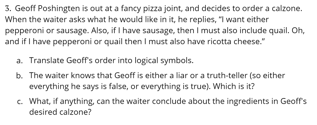 Solved 3. Geoff Poshingten is out at a fancy pizza joint, | Chegg.com