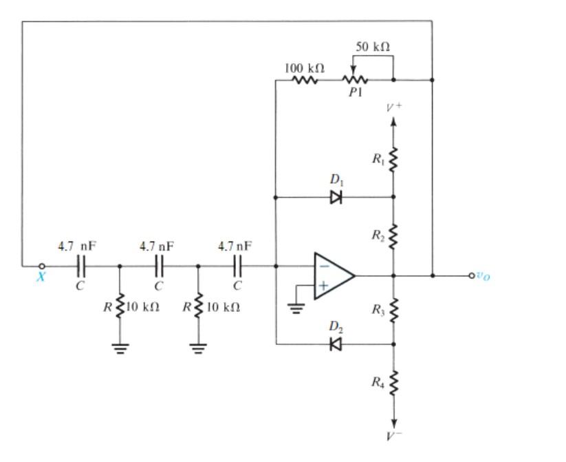 Solved A phase shift oscillator with an amplitude limiter is | Chegg.com