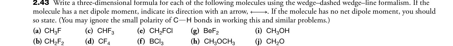 Solved 2.43 Write a three-dimensional formula for each of | Chegg.com