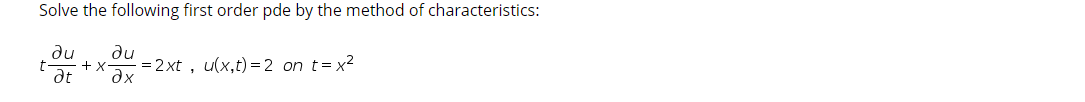 Solved Solve the following first order pde by the method of | Chegg.com