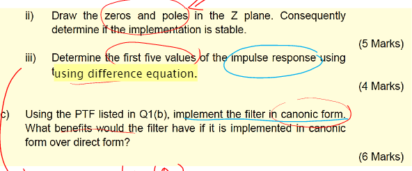 Solved b) An infinite impulse response (IIR) filter is | Chegg.com