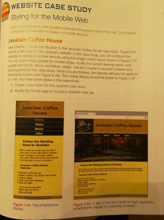 Solved WEBSITE CASE STUDY Styling for the Mobile Web | Chegg.com