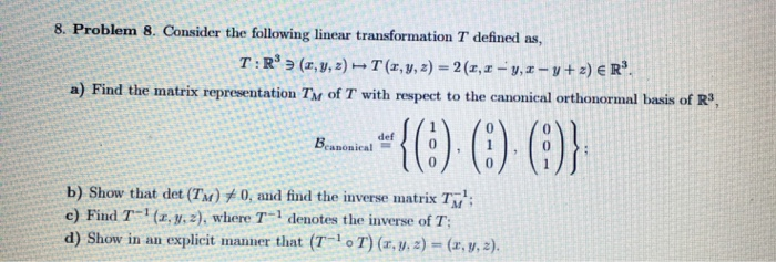 Solved 8 Problem 8 Consider The Following Linear