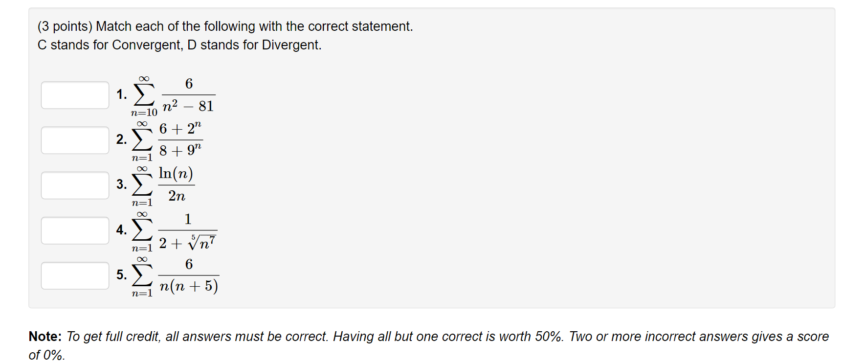 Solved ( 3 points) Match each of the following with the | Chegg.com