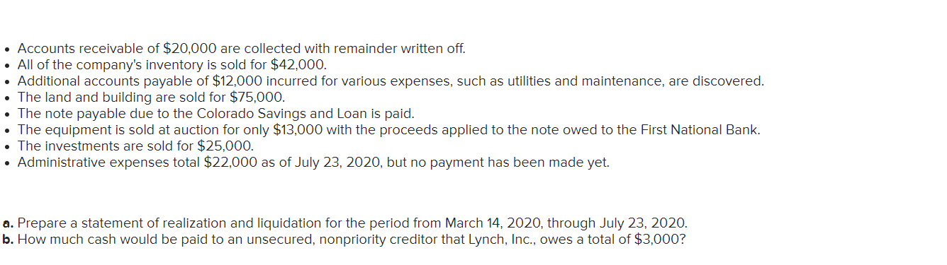 Solved Lynch, Inc., is a hardware store operating in | Chegg.com
