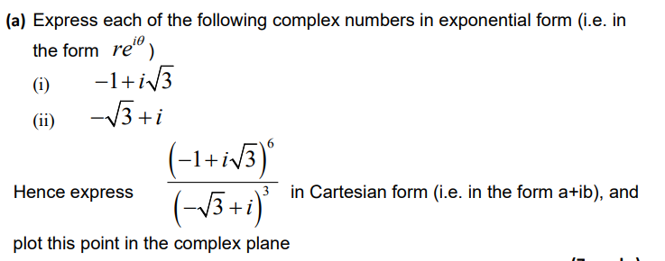 Solved (a) Express each of the following complex numbers in | Chegg.com