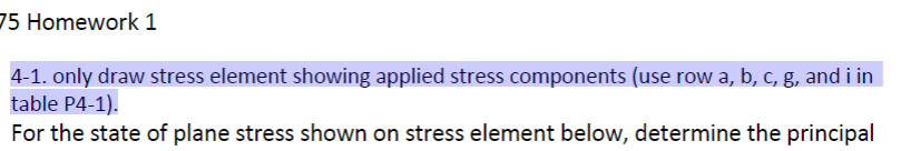 4-1. only draw stress element showing applied stress | Chegg.com