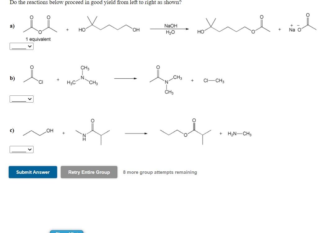 Solved Do the reactions below proceed in good yield from | Chegg.com