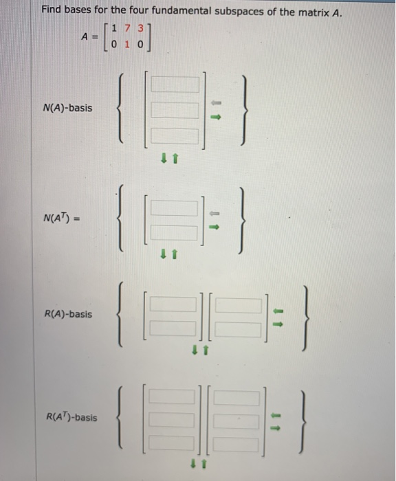 Solved Find bases for the four fundamental subspaces of the | Chegg.com