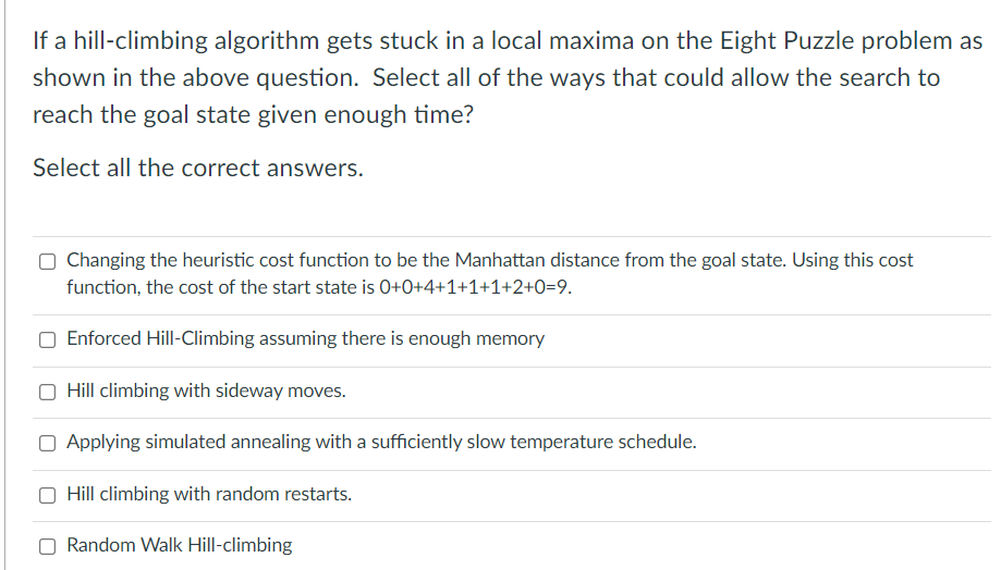 Solved If a hill-climbing algorithm gets stuck in a local | Chegg.com