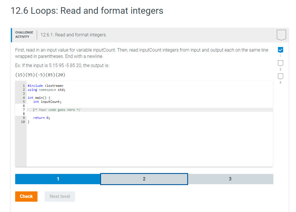 Solved 12.6 Loops: Read and format integers CHALLENGE | Chegg.com Solved 12.6 Loops: Read and format integers CHALLENGE | Chegg.com