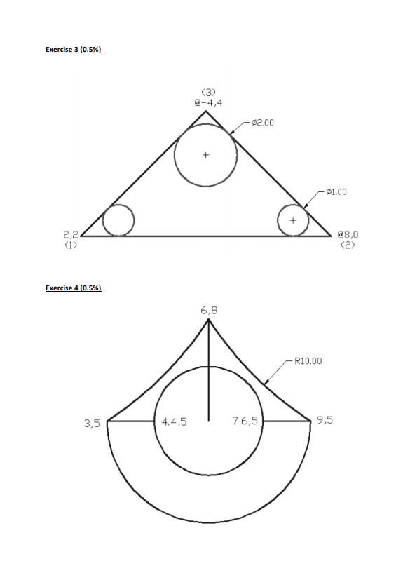 Solved AutoCAD exercises - Week 2A Learning Outcome: Use | Chegg.com