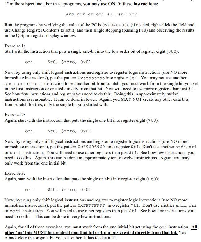 l" in the subject line. For these programs, you may | Chegg.com