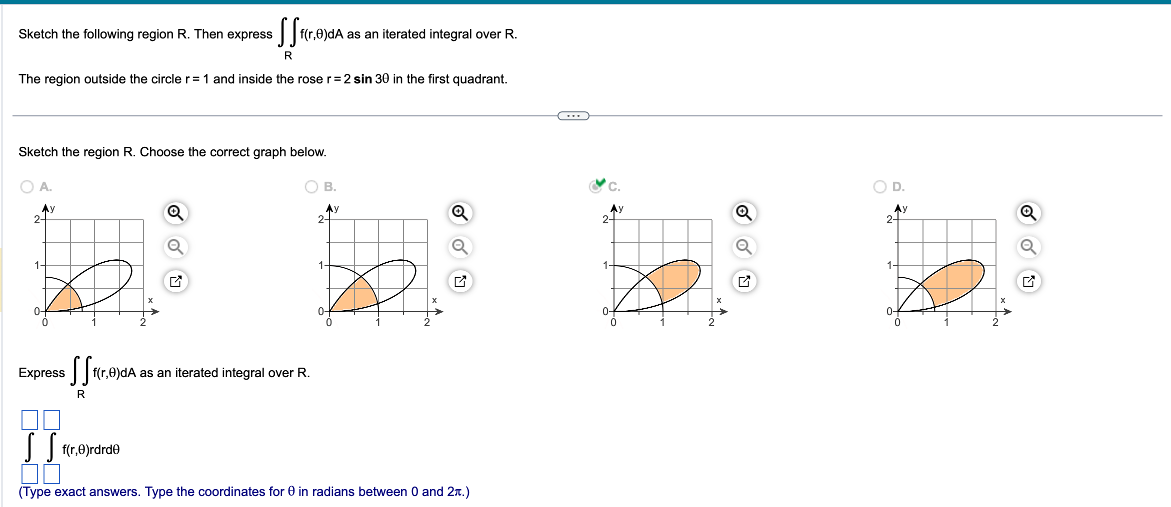 Solved Sketch the following region R. Then express | Chegg.com