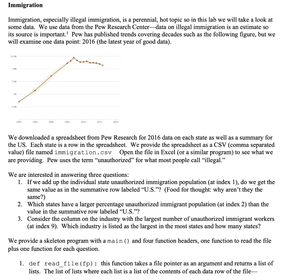 Solved Immigration Immigration, especially illegal | Chegg.com