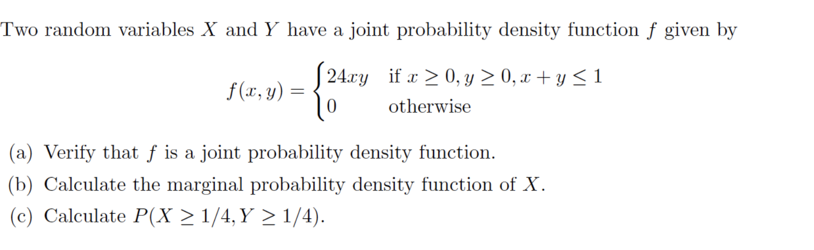 Solved Two random variables X and Y have a joint probability | Chegg.com