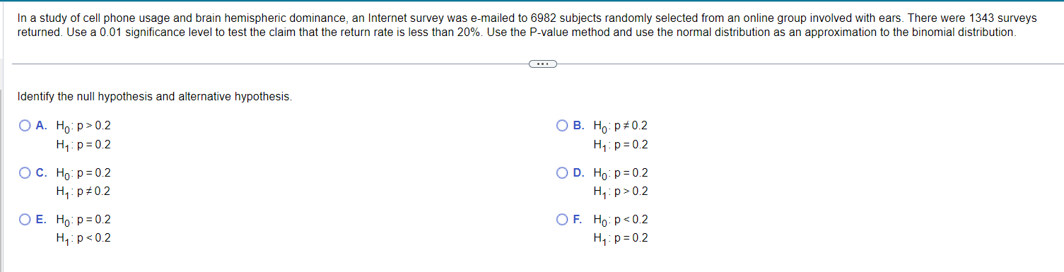 Identify the null hypothesis and alternative | Chegg.com
